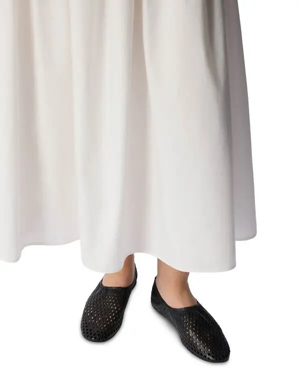 Whistles Laser Cut Leather Ballet Pumps