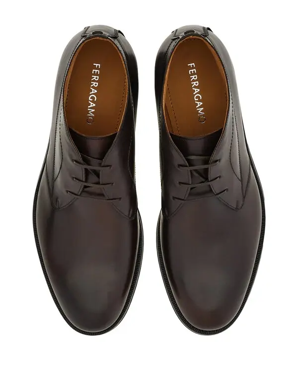 FERRAGAMO Leather Lace-up Ankle Boots