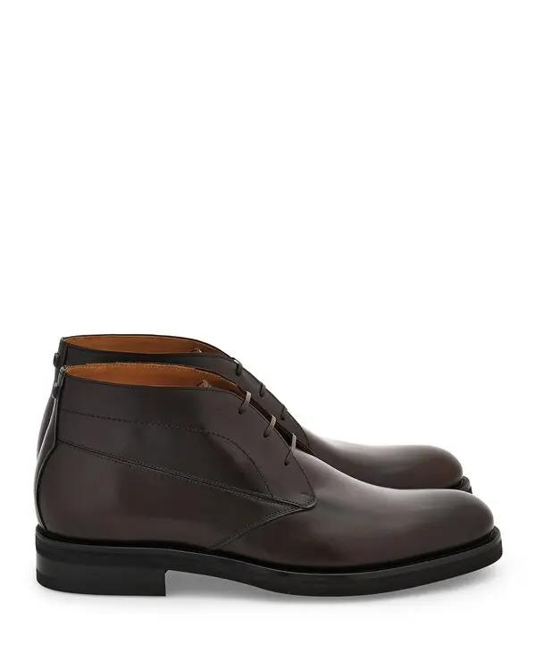 FERRAGAMO Leather Lace-up Ankle Boots