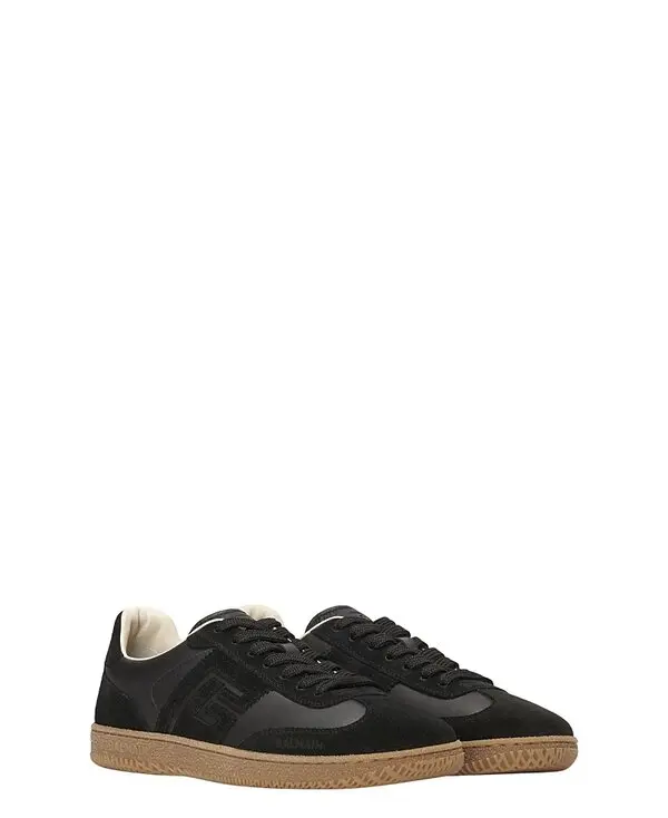 Balmain Swan Trainers In Smooth Leather And Suede