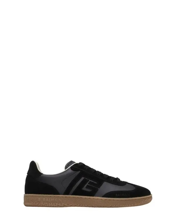 Balmain Swan Trainers In Smooth Leather And Suede