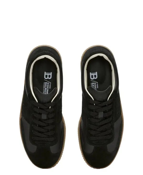 Balmain Swan Trainers In Smooth Leather And Suede