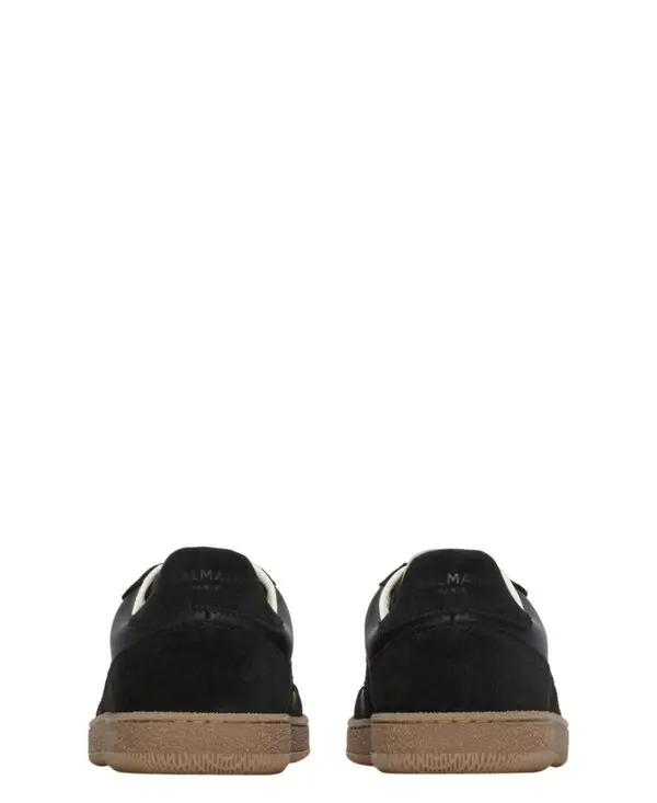 Balmain Swan Trainers In Smooth Leather And Suede