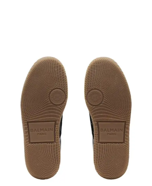 Balmain Swan Trainers In Smooth Leather And Suede