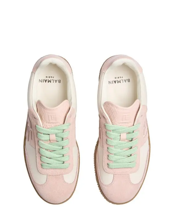 Balmain Swan Trainers In Smooth Leather And Suede - Multicolor
