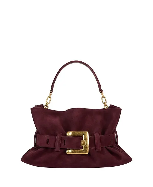 Balmain Medium Anthem Suede Leather Bag - Red