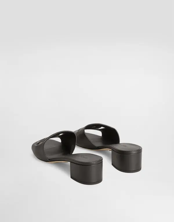 Dolce & Gabbana Calfskin Sliders With Dg Logo