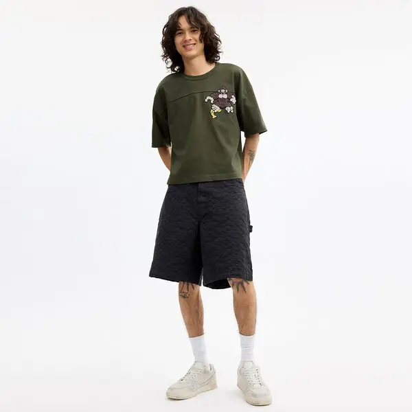 COACH X Brain Dead Embroidered Gorilla Mascot Cropped T-shirt