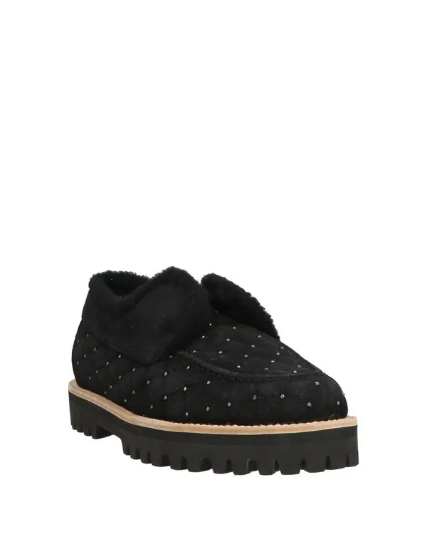 LE SILLA Suede Loafers With Crystal Embellishments