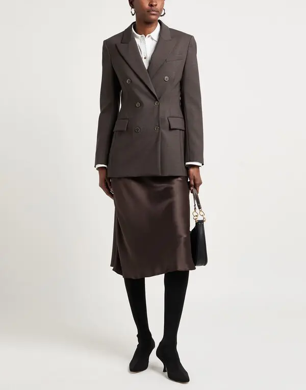 P.a.r.o.s.h Chocolate Virgin Wool And Elastane Double-breasted Blazer - Brown