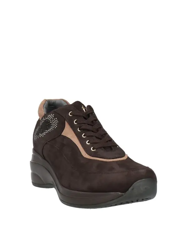 Paciotti Suede Embellished Wedge Sneakers