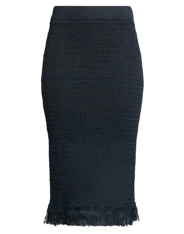 Peserico Midi Skirt In Linen And Cotton - Blue