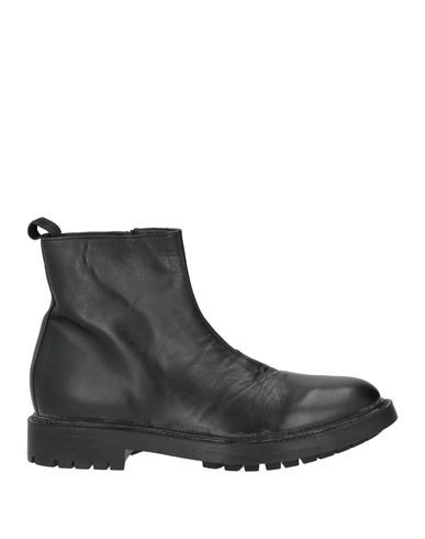 Moma Dark Leather Ankle Boots - Black