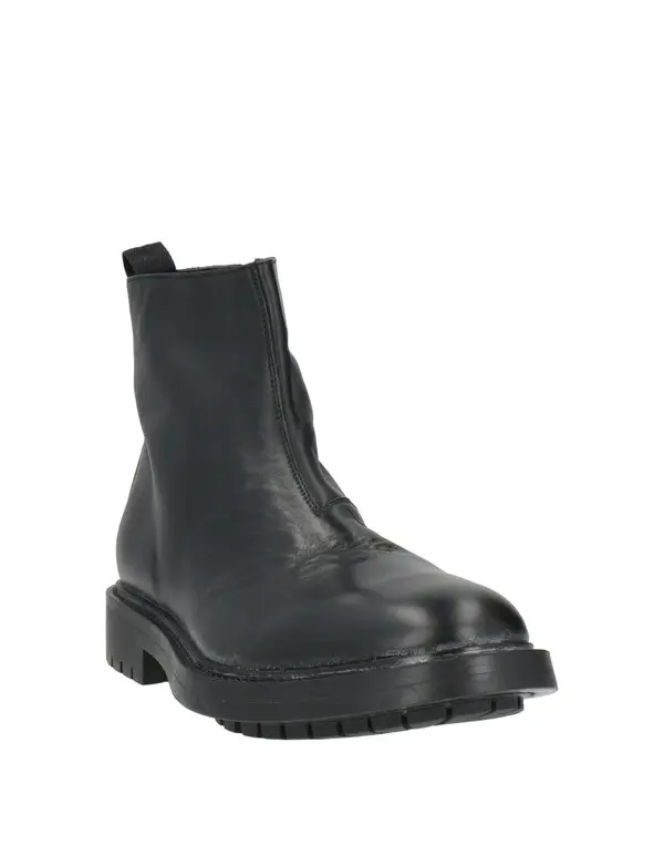 Moma Dark Leather Ankle Boots - Black