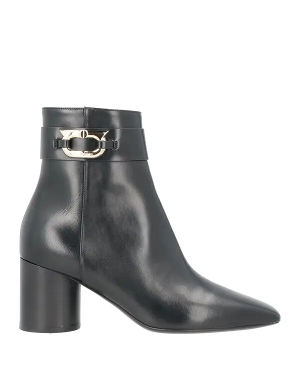 FERRAGAMO Lambskin Ankle Boots With Geometric Heel