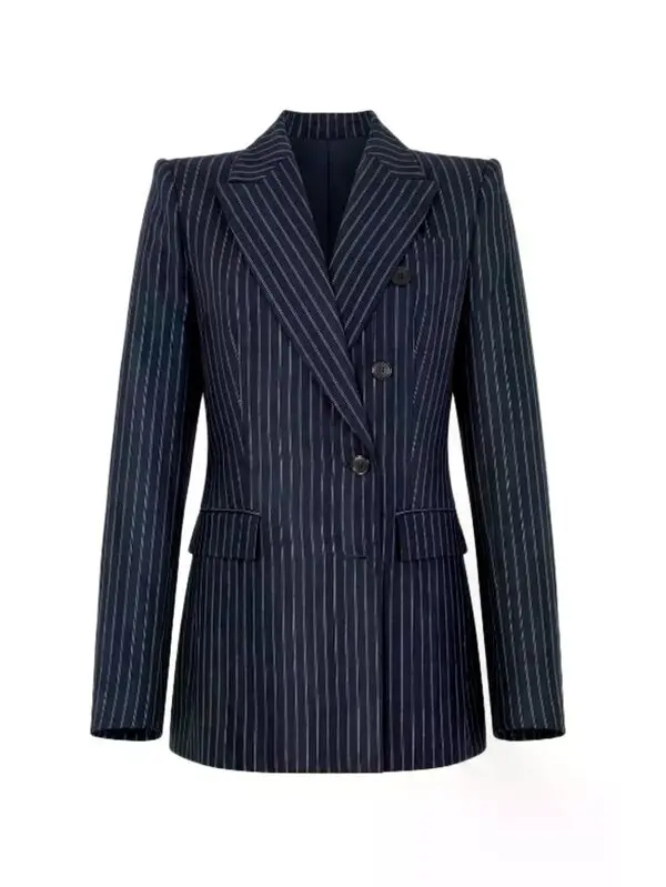 Pinko Double-breasted Pinstripe Blazer