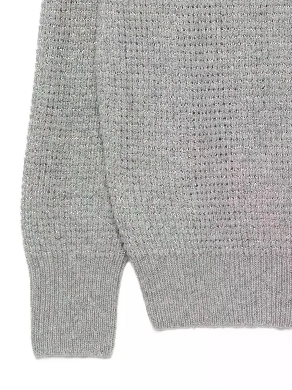 D.exterior Waffle Knit Roll Neck Sweater