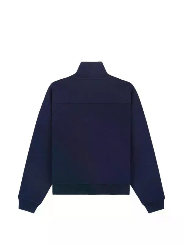 SPORTY & RICH Logo-print Quarter-zip Sweater