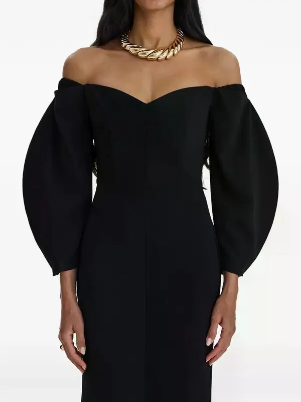 MOOS STUDIO Off-shoulder Puff Sleeve Maxi Dress