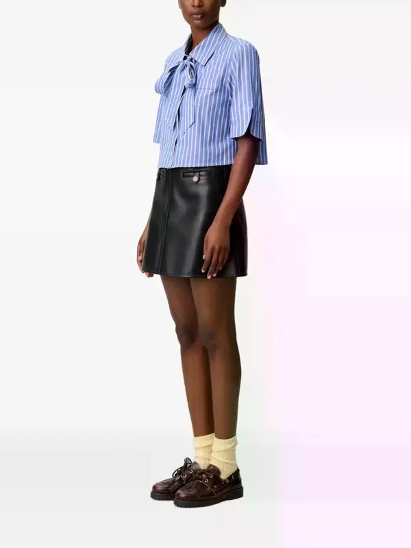 Claudie Pierlot Striped Tie-neck Shirt - Blue