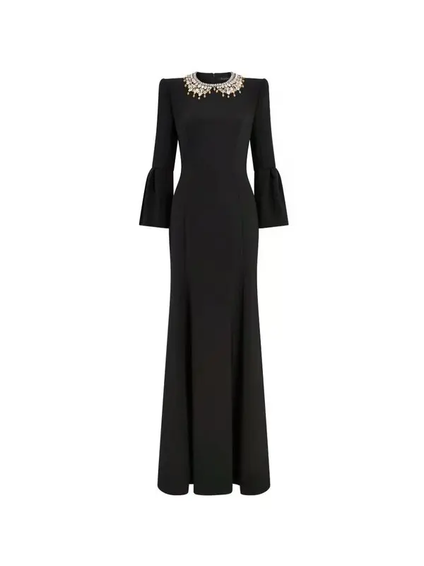 Jenny Packham Pueblo Embellished Neck Dress