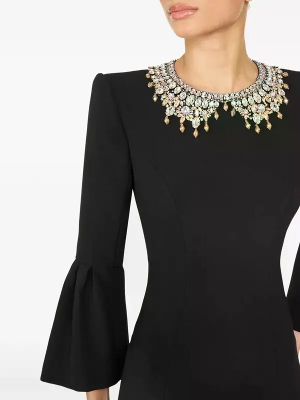 Jenny Packham Pueblo Embellished Neck Dress