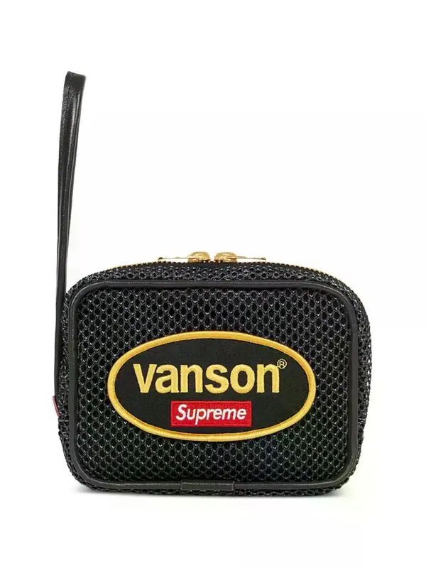 Supreme Vanson Leathers Mesh Wrist Bag - Black
