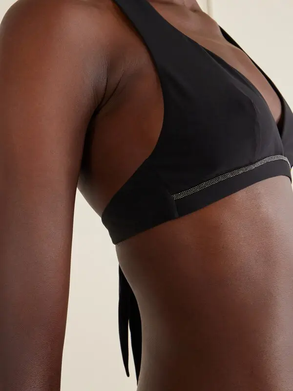 Brunello Cucinelli Embellished Triangle Bikini Top