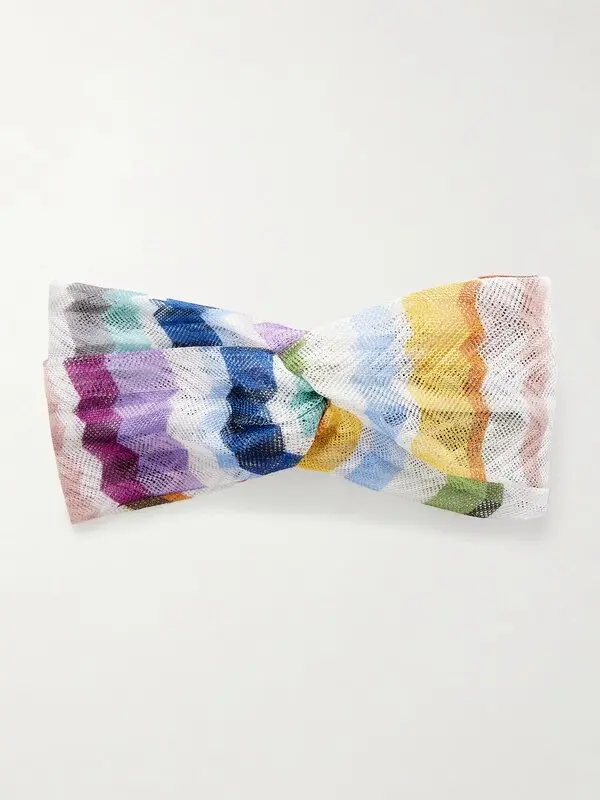 Missoni Striped Crochet Knit Headband
