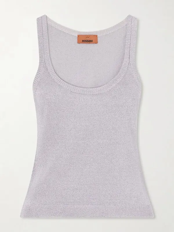 Missoni Metallic Knitted Tank Top - Silver