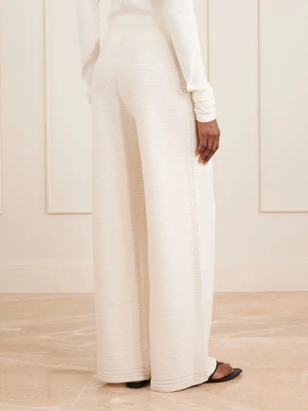LA LIGNE Babs Crocheted Cotton-blend Wide-leg Pants