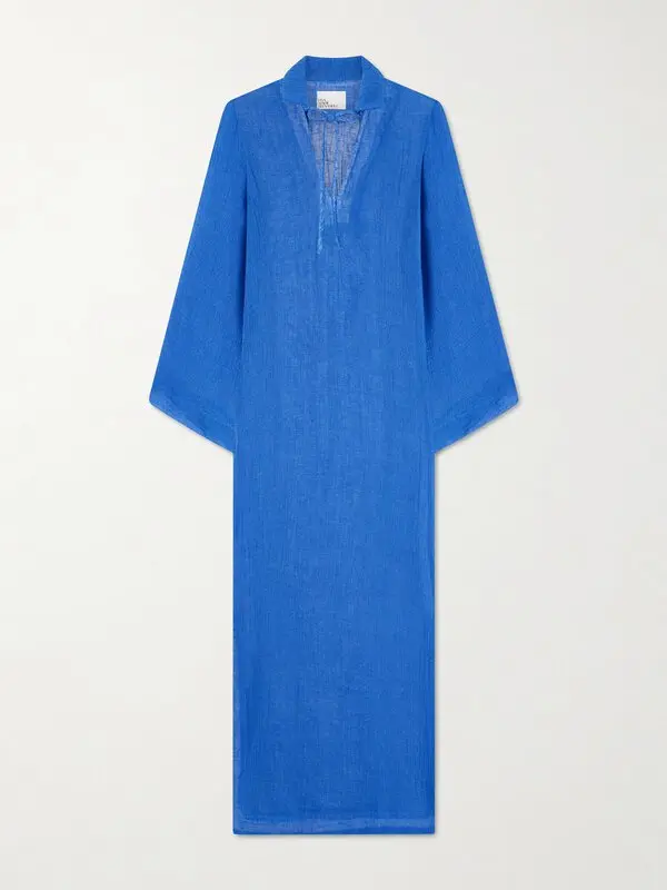 Lisa Marie Fernandez Linen-blend Coverup - Blue