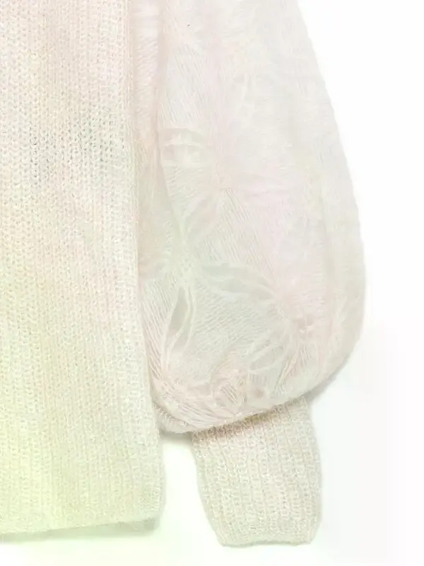 D.exterior Sequin Embellished Puff Sleeve Sweater