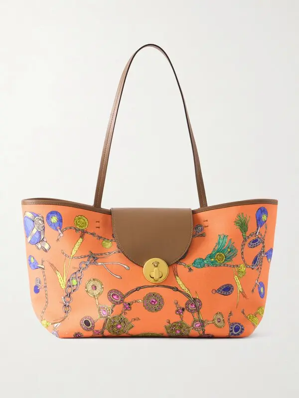 Versace Vivian Printed Canvas Tote - Red