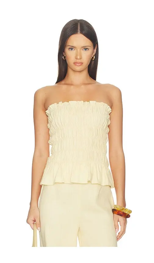 Faithfull The Brand Tiera Top In Cream - Daffodil