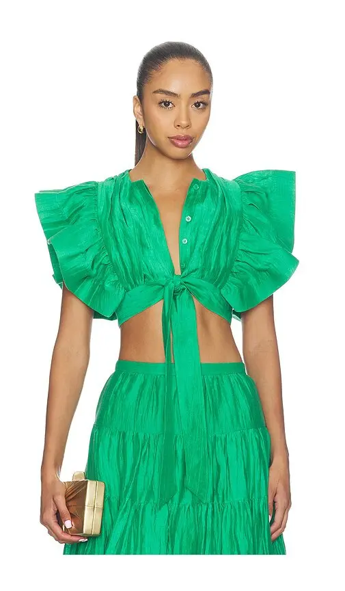 Alexis Varenna Top In Green - Emerald