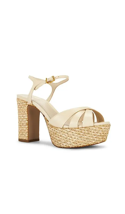 Schutz Keefa Raffia Platform Sandal In Beige