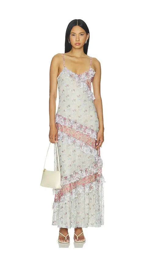 Agua Bendita Alana Cherish Lace Maxi Dress - Multicolor