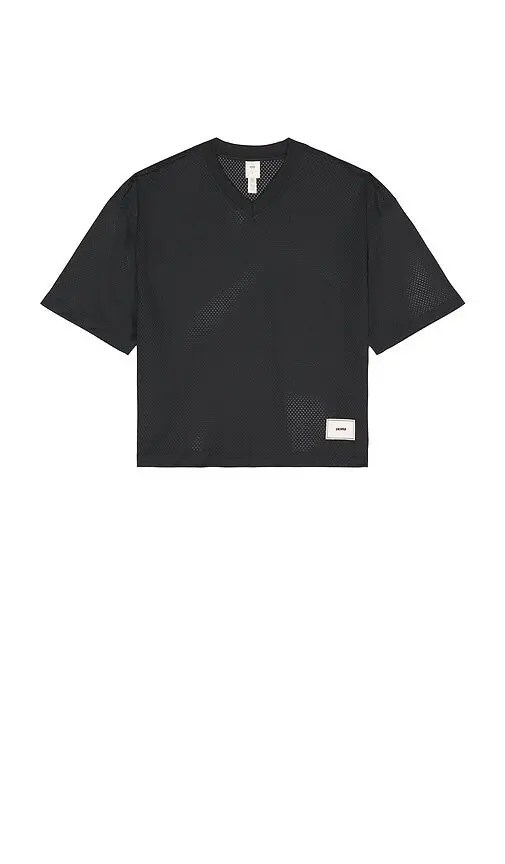 SKIMS V-neck Cropped Jersey In Black