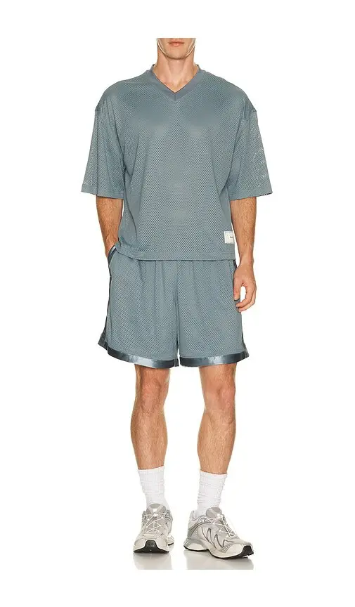 SKIMS V-neck Cropped Jersey In Blue