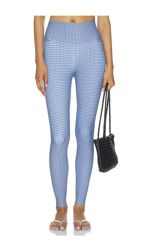 Beach Riot Piper Legging In Lavender - Blue Gingham