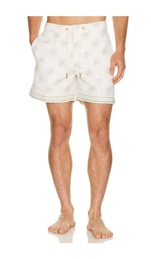 CHE Telha Print Swim Shorts In Cream