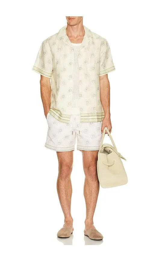 CHE Telha Print Swim Shorts In Cream