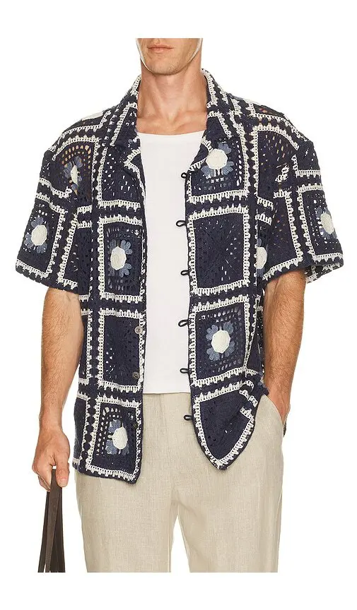 CHE Tejer Crochet Shirt In Black