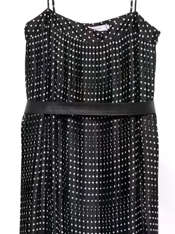 SIMONA CORSELLINI Polka-dot Pleated Midi Dress