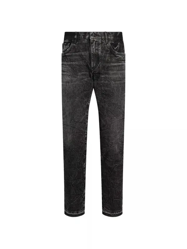 Dolce & Gabbana Slim Fit Jeans With Logo Plaque