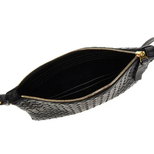Bottega Veneta Medium Intrecciato Piccolo Nappa Pouch - Black
