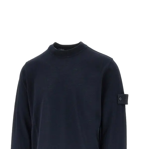 Stone Island Ghost Virgin Wool Crewneck Sweater - Blue
