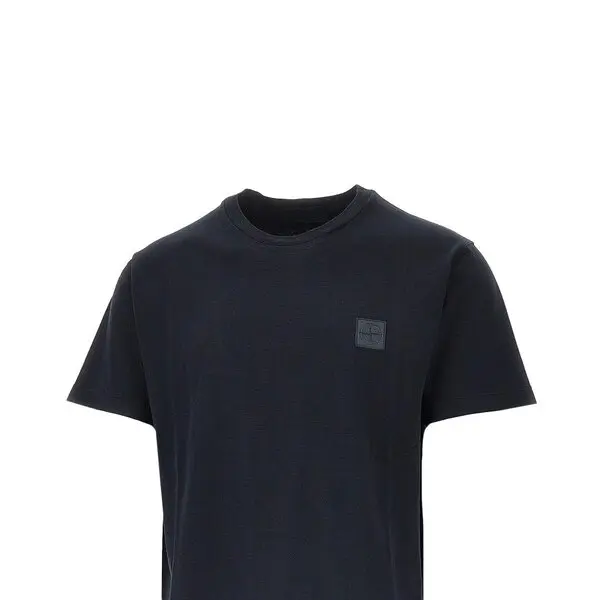 Stone Island Logo Patch Organic Cotton T-hirt - Blue