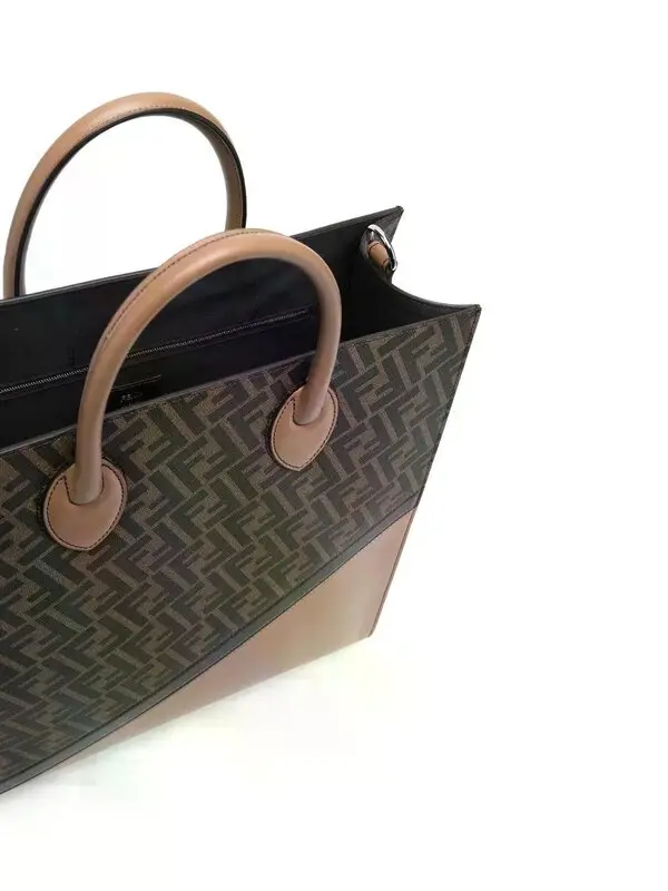 Fendi Leather Monogram-print Tote Bag